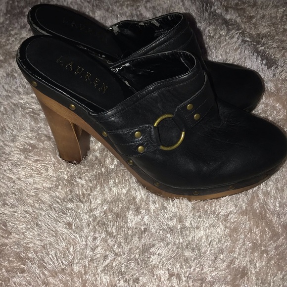Shoes | Ralph Lauren Leather Clog Heels | Poshmark